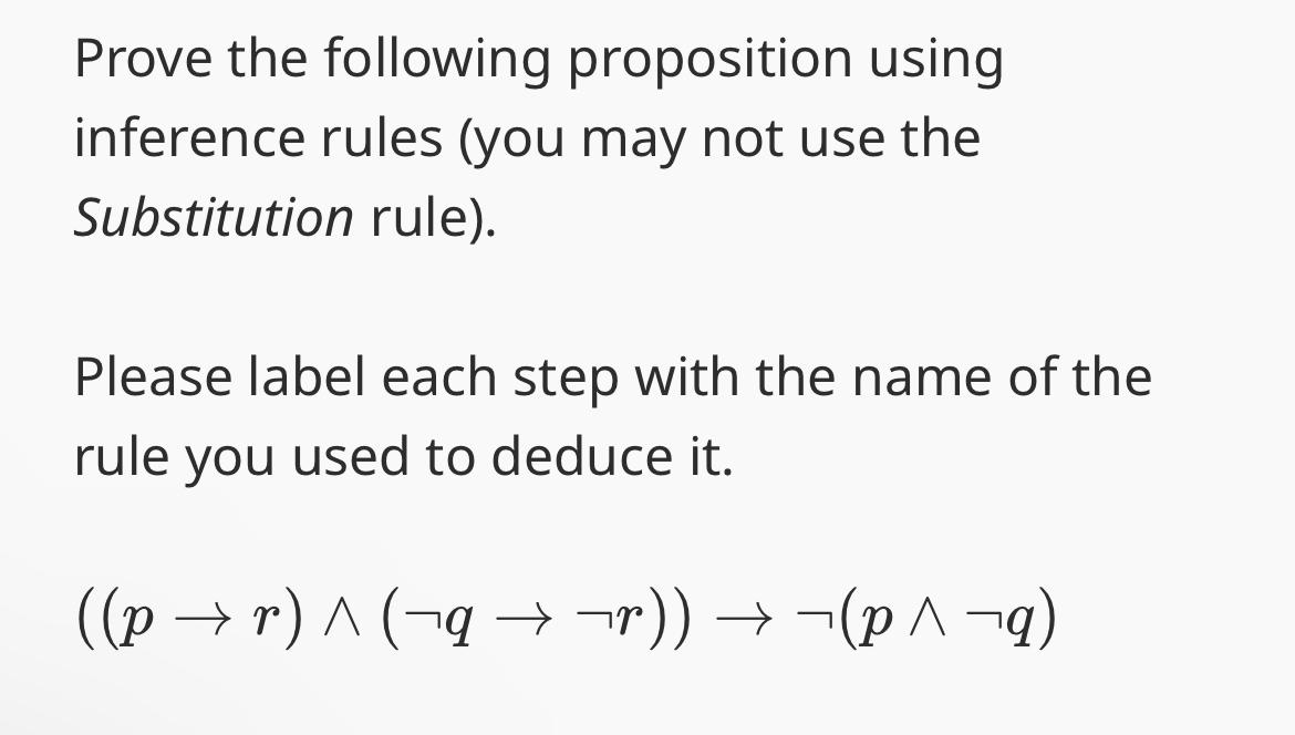 Solved Prove the following proposition using inference rules | Chegg.com
