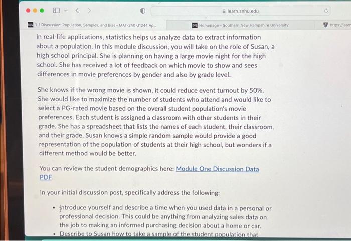 In real-life applications, statistics helps us | Chegg.com