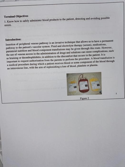 Solved Terminal Objectives 1. Know how to safely administer | Chegg.com