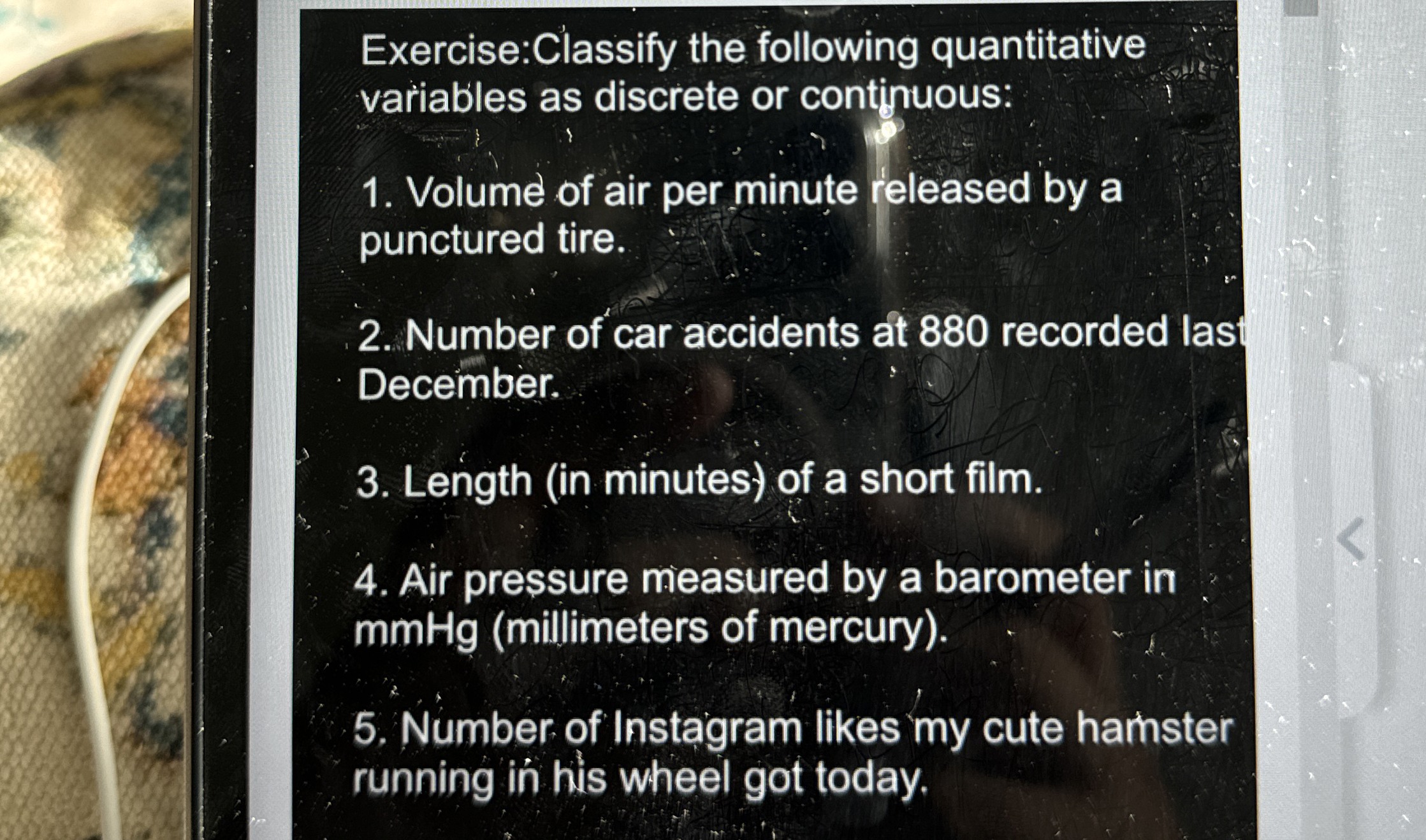 Solved Exercise:Classify the following quantitative | Chegg.com