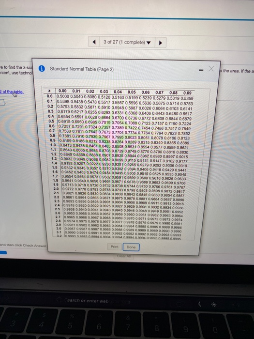 Solved use a table of cumulative areas under the normal | Chegg.com