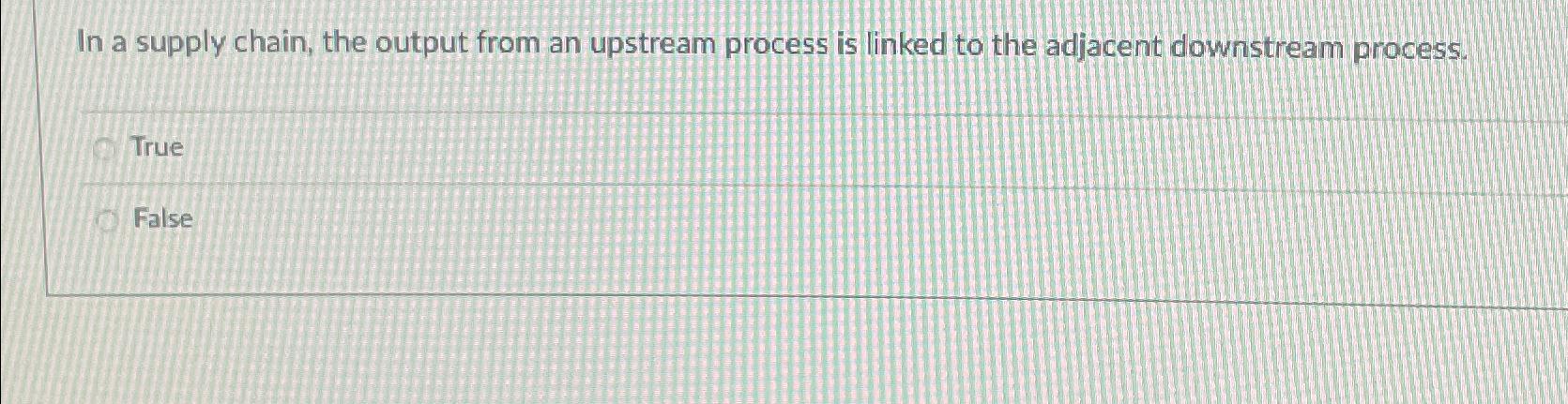 Solved In a supply chain, the output from an upstream | Chegg.com