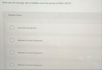 Solved What was the average rate of inflation over the | Chegg.com