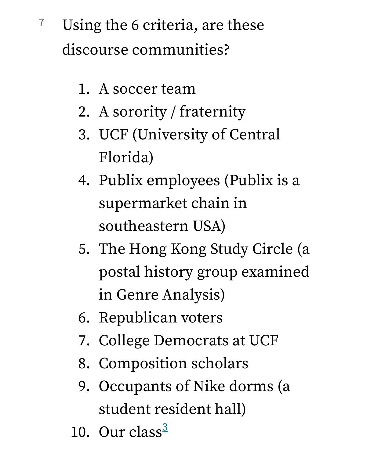 7 ﻿Using the 6 ﻿criteria, are these discourse | Chegg.com | Chegg.com