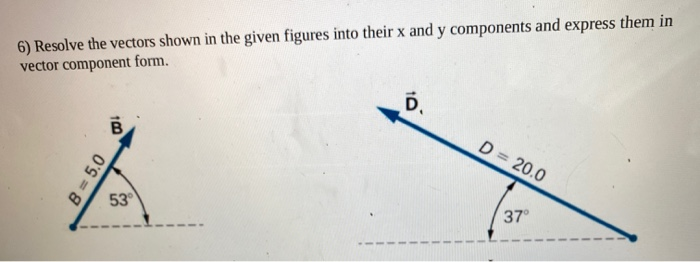 Solved 6) Resolve the vectors shown in the given figures | Chegg.com