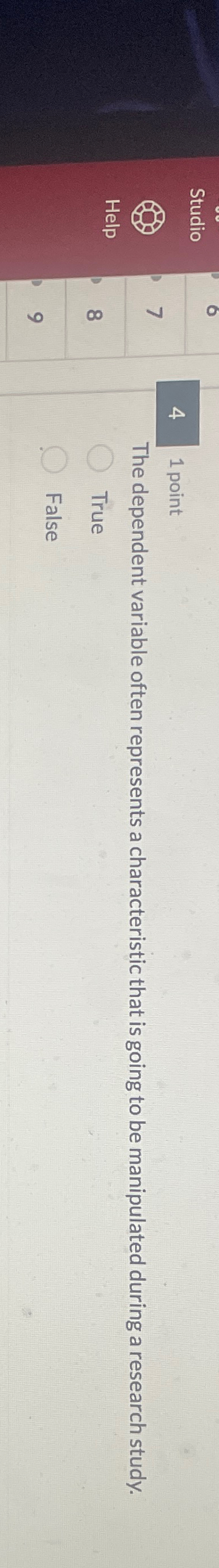 Solved Studio74 ﻿pointThe dependent variable often | Chegg.com