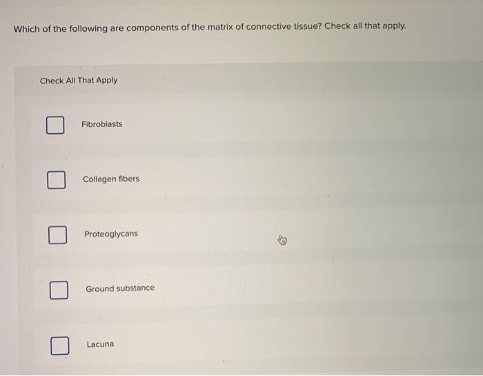 Solved Which of the following are components of the matrix | Chegg.com