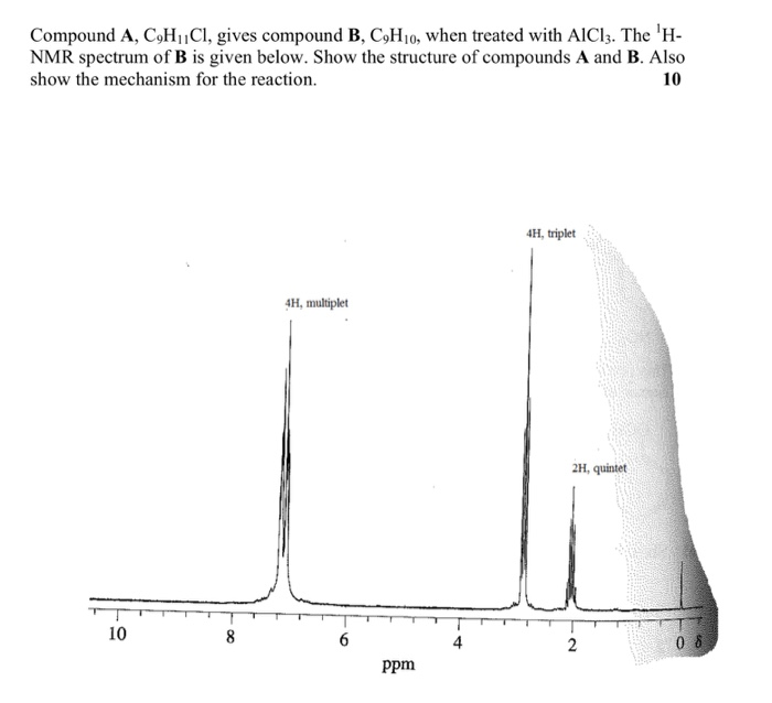 Solved Compound A, C,H iCl, gives compound B, C,H10, when | Chegg.com
