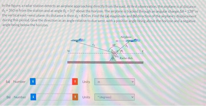 Solved In the figure, a radar station detects an airplane | Chegg.com