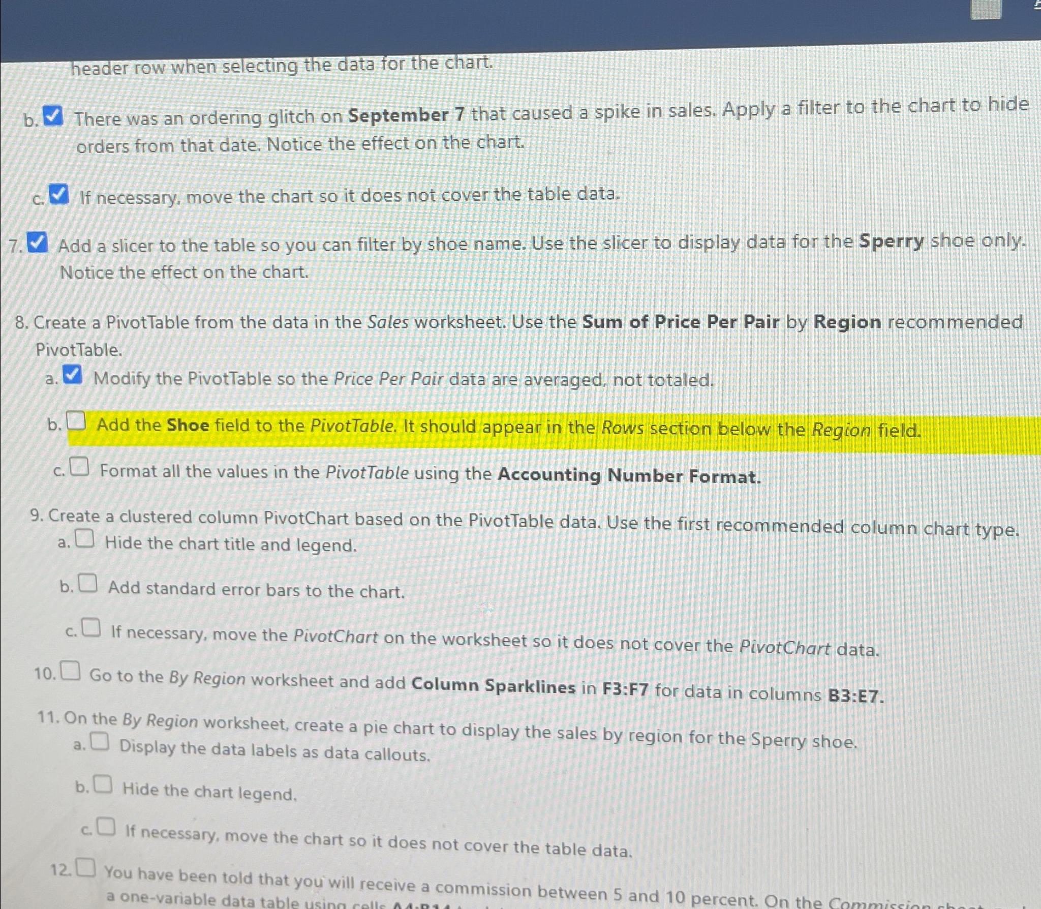 header row when selecting the data for the chart.b. | Chegg.com