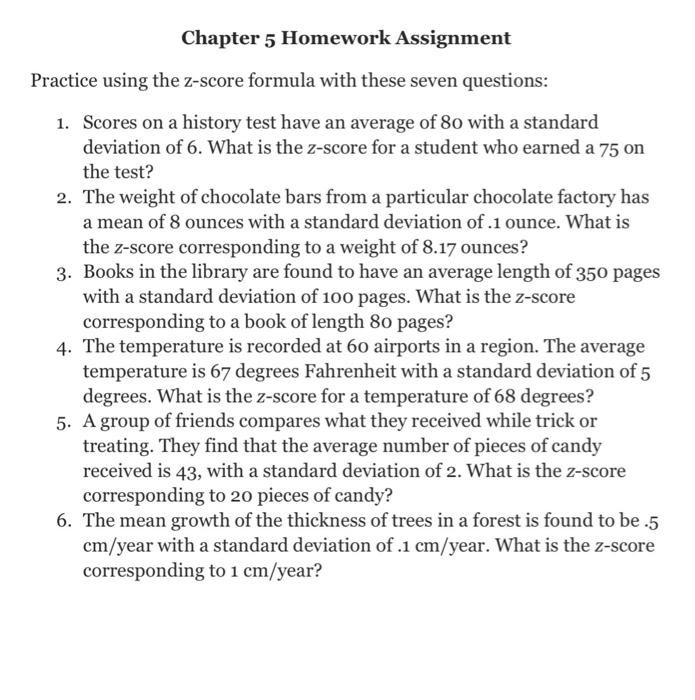 Solved Chapter 5 Homework Assignment Practice using the | Chegg.com