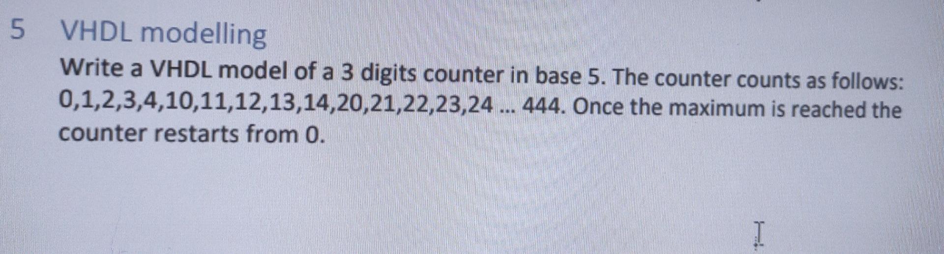 Solved 5 Vhdl Modelling Write A Vhdl Model Of A 3 Digits