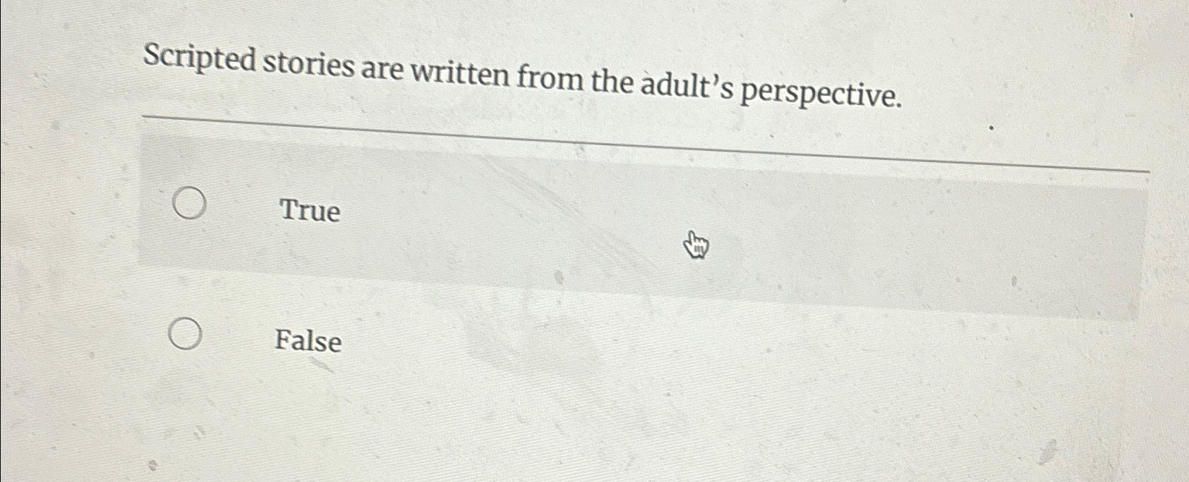 Solved Scripted stories are written from the adult's | Chegg.com