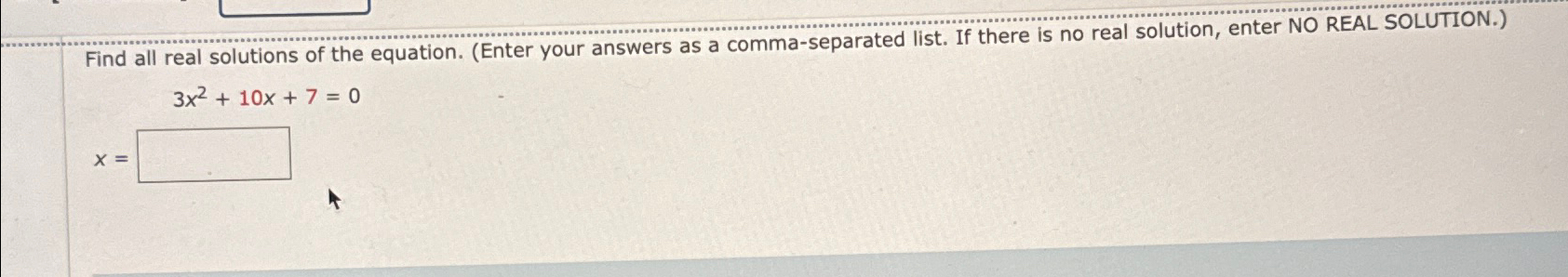 Solved Find all real solutions of the equation. (Enter your | Chegg.com