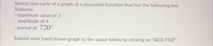Solved Sketch one cycle of a graph of a sinusoidal function | Chegg.com