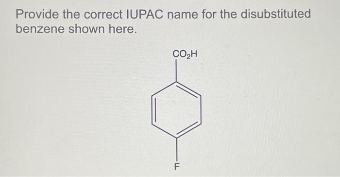 Solved Provide the correct IUPAC name for the disubstituted | Chegg.com