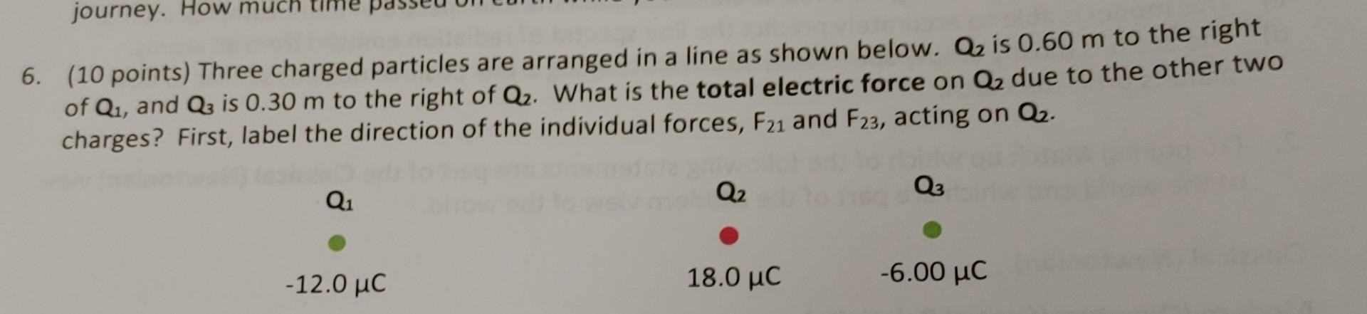 Solved 6. (10 points) Three charged particles are arranged | Chegg.com