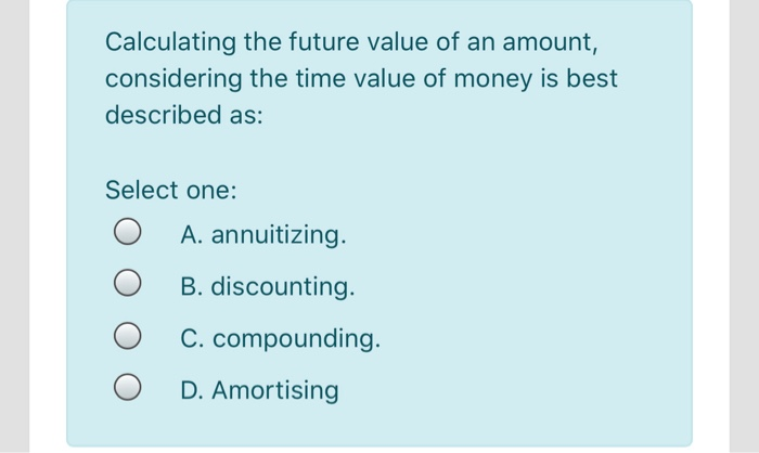 Solved Calculating the future value of an amount, | Chegg.com