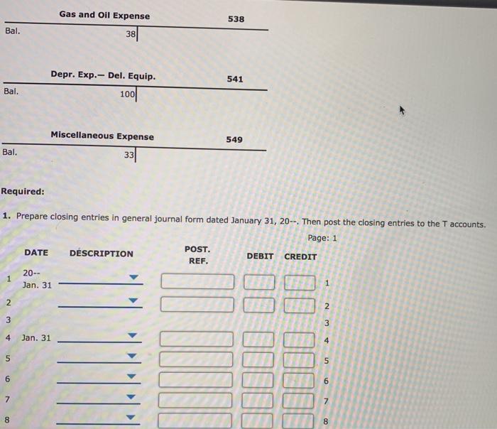 Solved Closing Entries (Net Loss) Use the following partial | Chegg.com