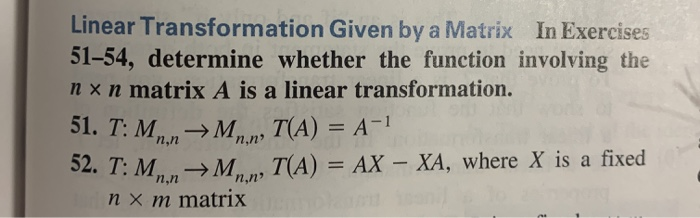 Solved Linear Transformation Given by a Matrix In Exercises | Chegg.com
