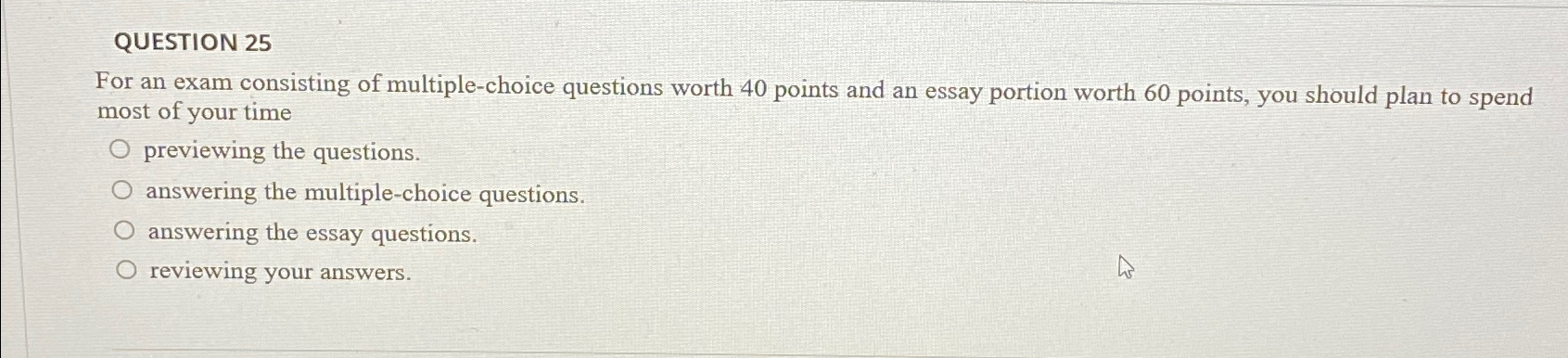 Solved QUESTION 25For an exam consisting of multiple-choice | Chegg.com