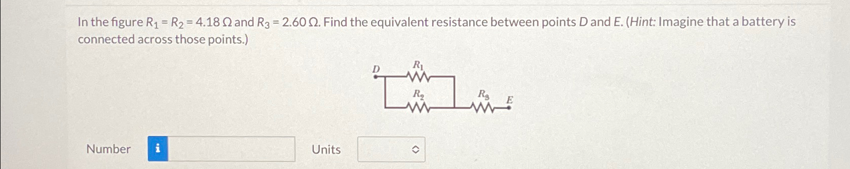 Solved In the figure R1=R2=4.18Ω ﻿and R3=2.60Ω. ﻿Find the | Chegg.com