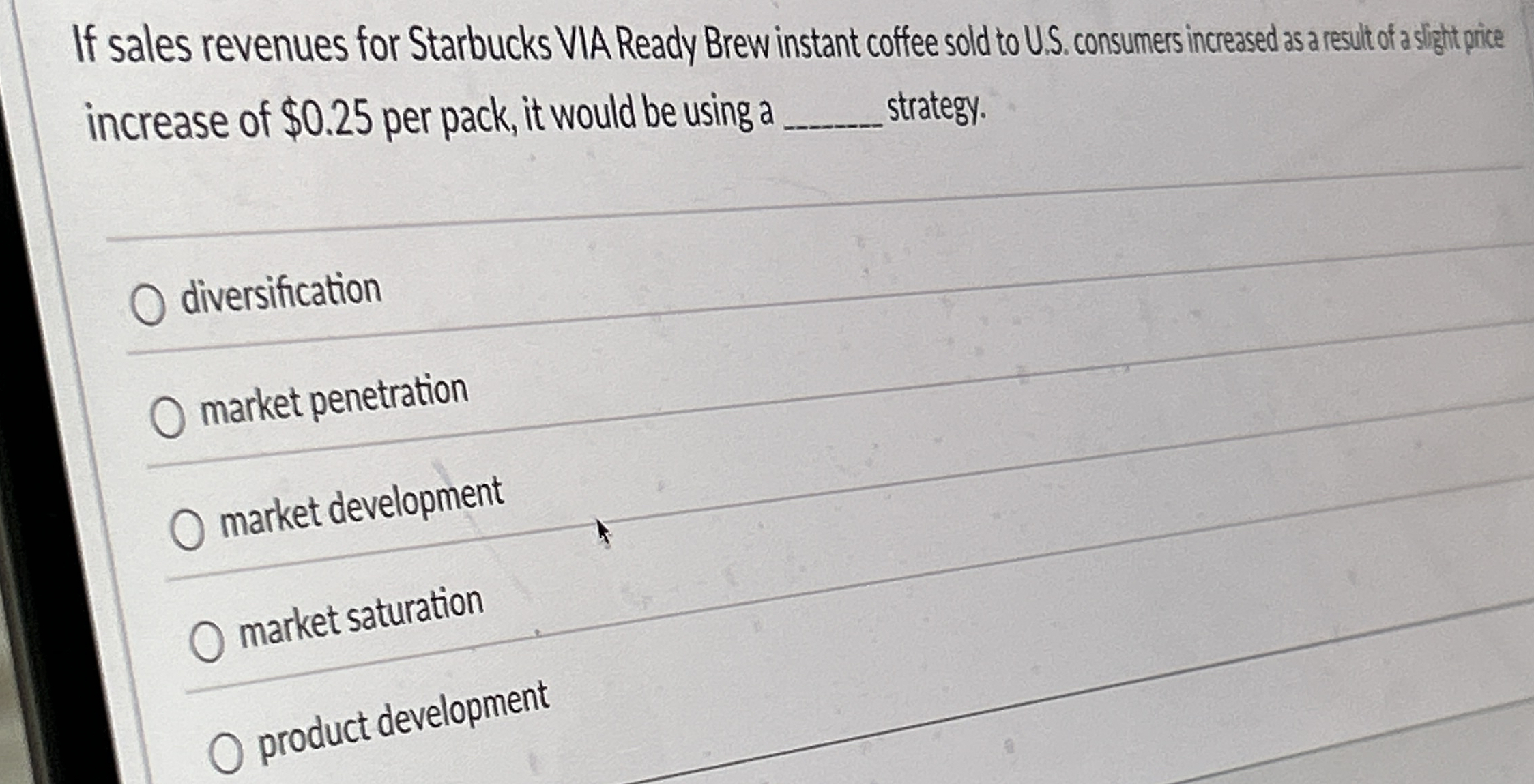 Solved If sales revenues for Starbucks VIA Ready Brew | Chegg.com