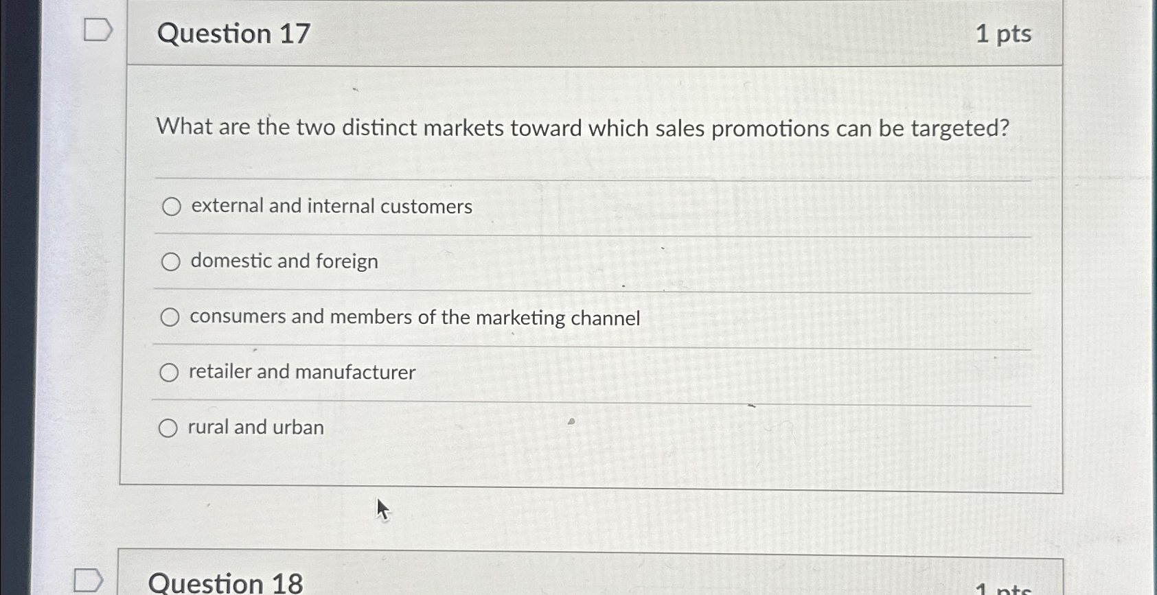 Solved Question 171 ﻿ptsWhat are the two distinct markets | Chegg.com