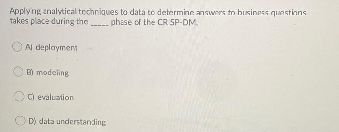 Solved Applying analytical techniques to data to determine | Chegg.com