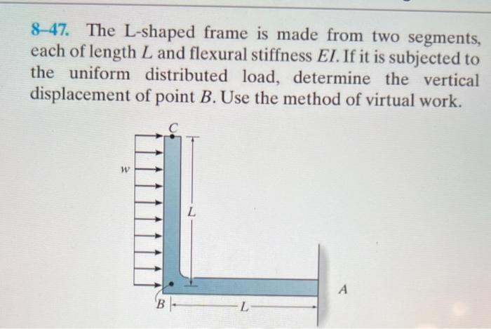 Solved 8-47. The L-shaped frame is made from two segments, | Chegg.com