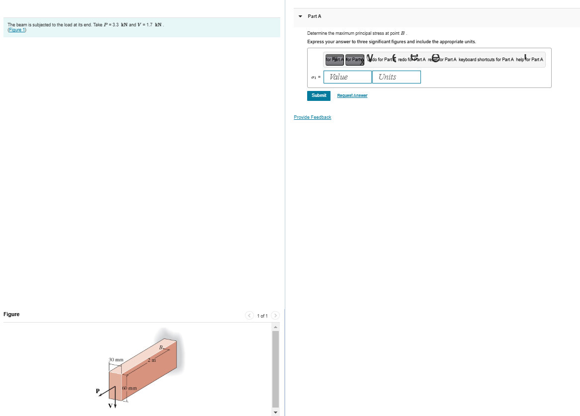 Solved Determine the maximum principal stress at ﻿point | Chegg.com