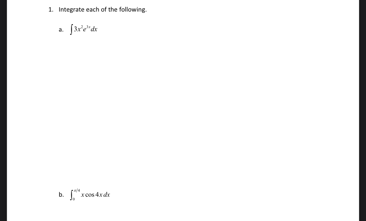 Solved Integrate each of the | Chegg.com