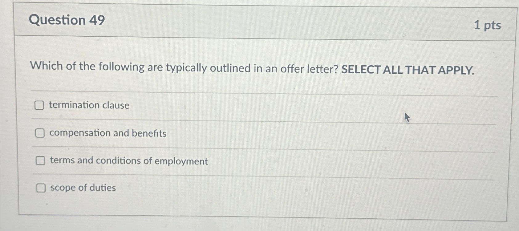 Solved Question 491 ﻿ptsWhich of the following are typically | Chegg.com