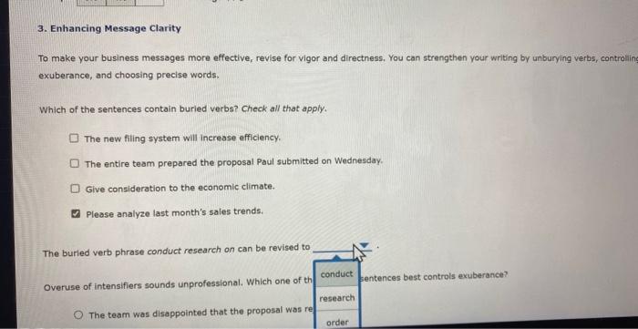 3. Enhancing Message Clarity To make your business | Chegg.com