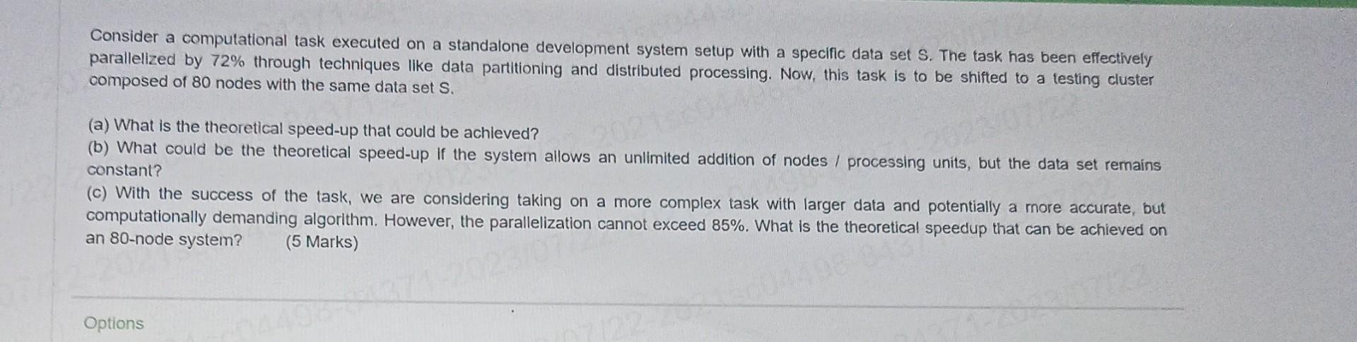 Solved Consider a computational task executed on a | Chegg.com