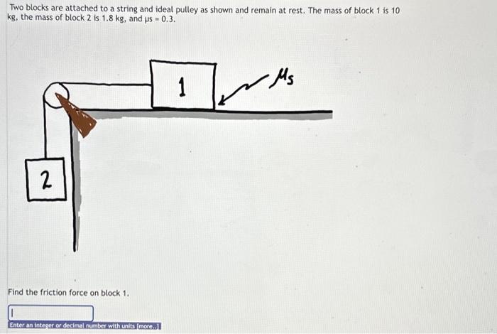 Solved Two blocks are attached to a string and ideal pulley | Chegg.com