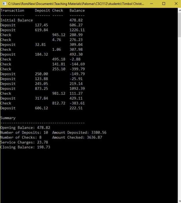 Solved Checking Account Lab Monthly Checking Ransactions An 