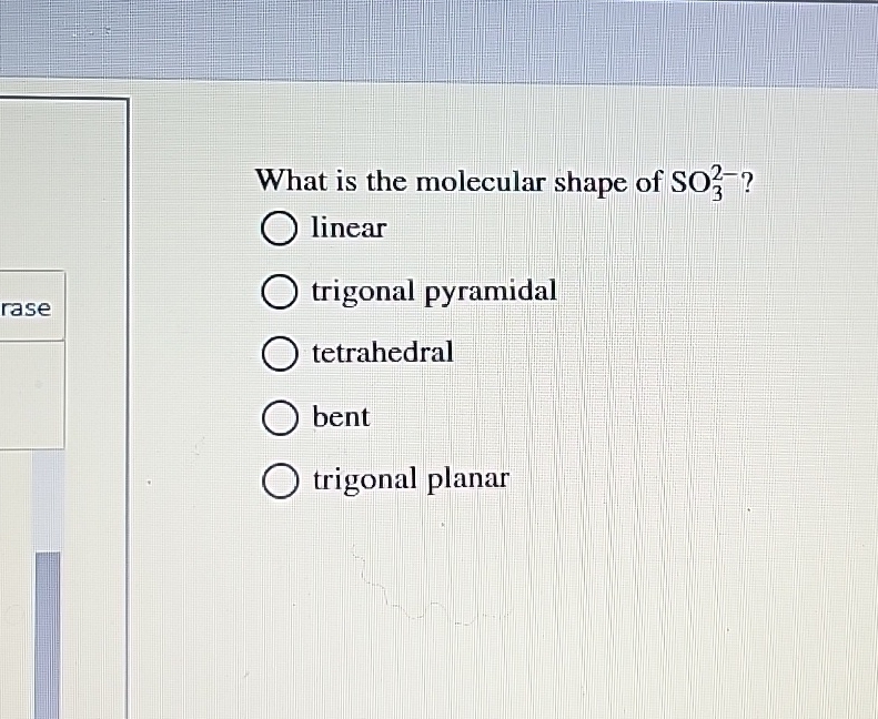 Solved What is the molecular shape of | Chegg.com