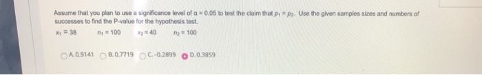 Solved 0.05 to test the claim that p-p2. Use the given | Chegg.com