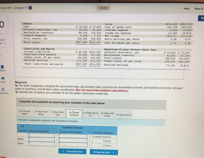 Solved Eignment 15 - Chapter 17 Help Save & Exit Check my | Chegg.com