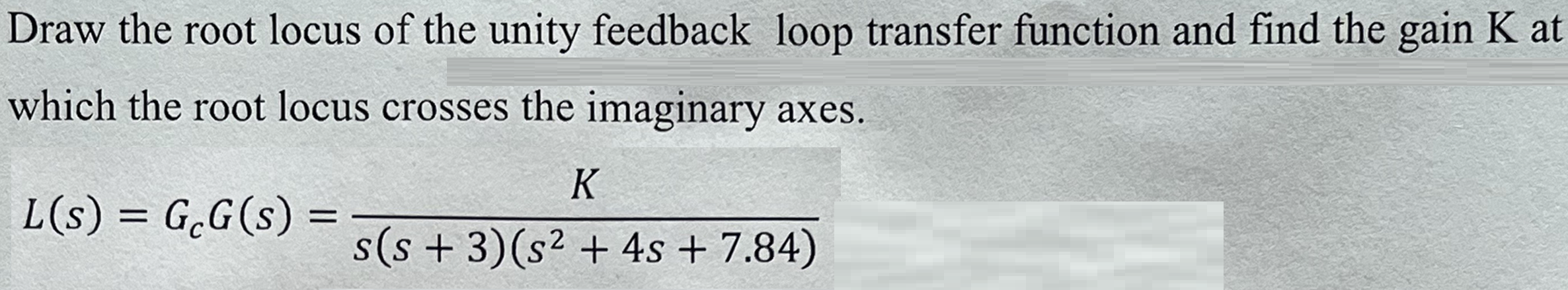 Solved Draw the root locus of the unity feedback loop | Chegg.com