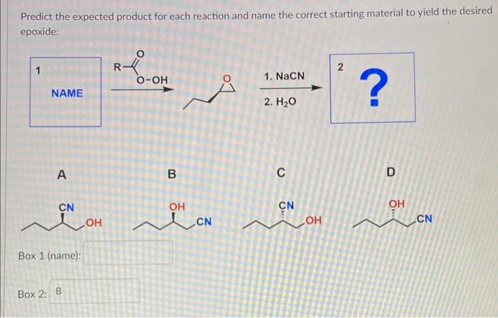 Solved Predict the expected product for each reaction and | Chegg.com