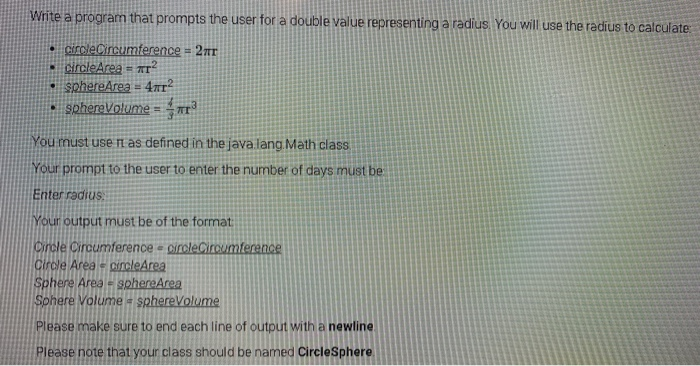 Solved Write A Program That Prompts The User For A Double 9278