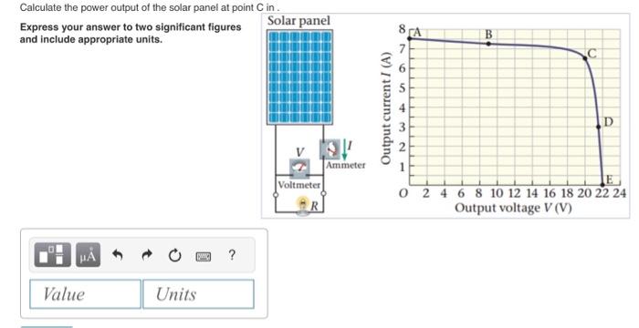 Solved Calculate the power output of the solar panel at | Chegg.com
