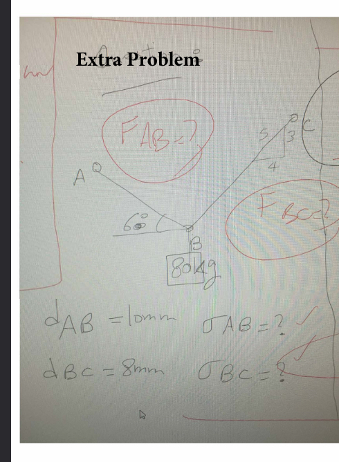Solved Extra ProblemA2dAB= ﻿lomm σAB= ?dBC=8mmσBC= ? | Chegg.com