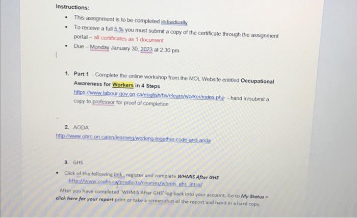 Instructions: This assignment is to be completed | Chegg.com