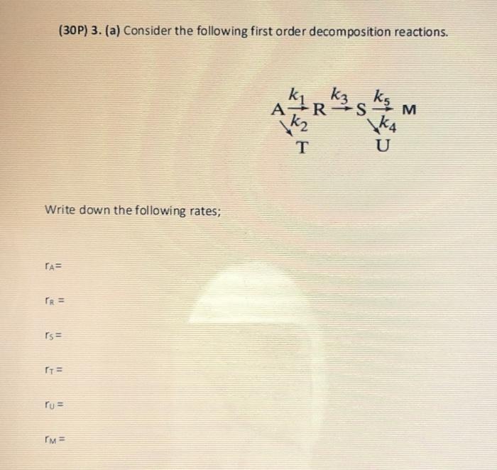 Solved (30P) 3. (a) Consider the following first order | Chegg.com