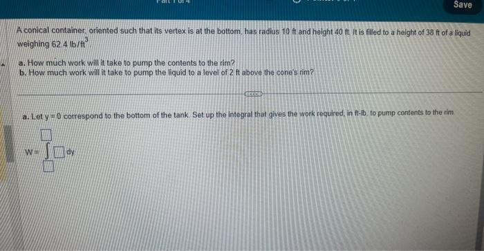 Solved A conical container oriented such that its vertex is | Chegg.com