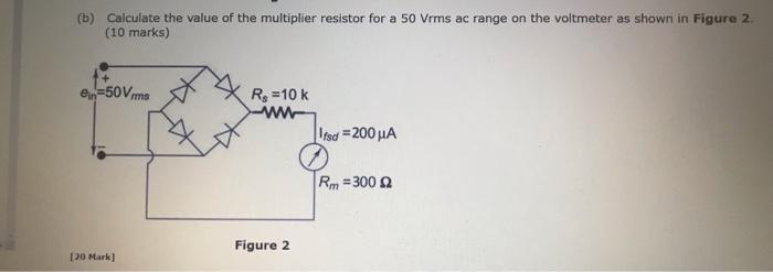 Solved (b) Calculate the value of the multiplier resistor | Chegg.com