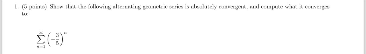 Solved (5 ﻿points) ﻿Show that the following alternating | Chegg.com